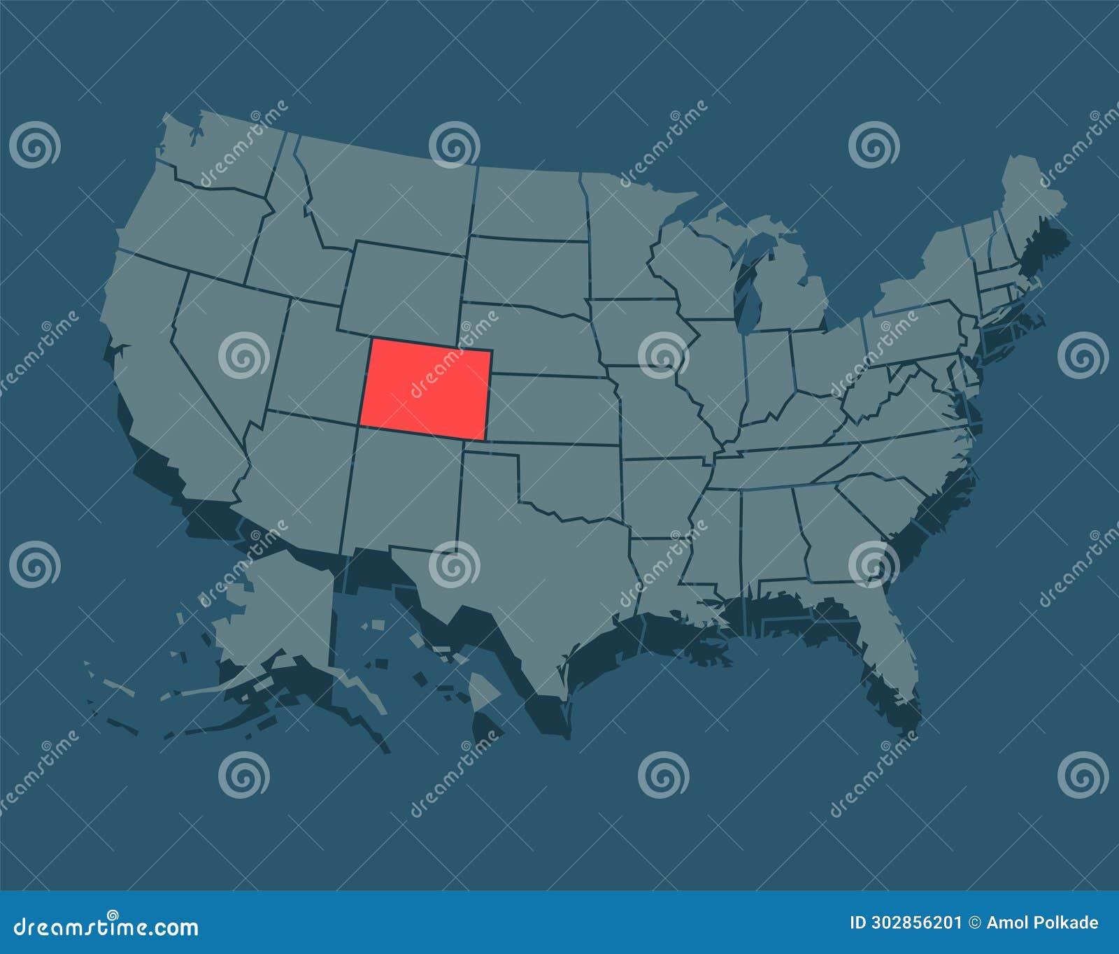 Colorado State Map Vector. United States of America Map Stock Vector ...