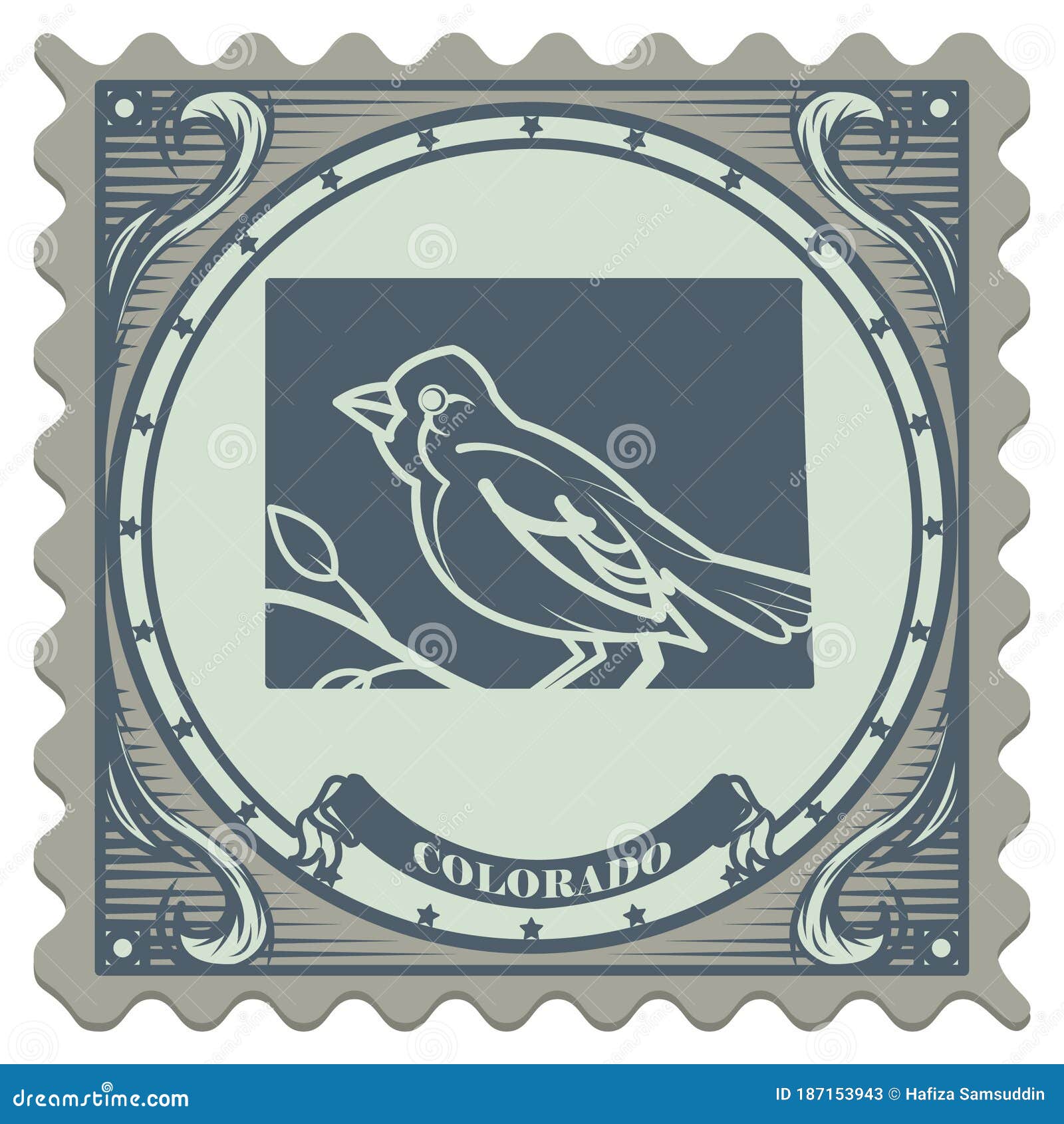 Colorado State Postage Stamp. Vector Illustration Decorative Design ...