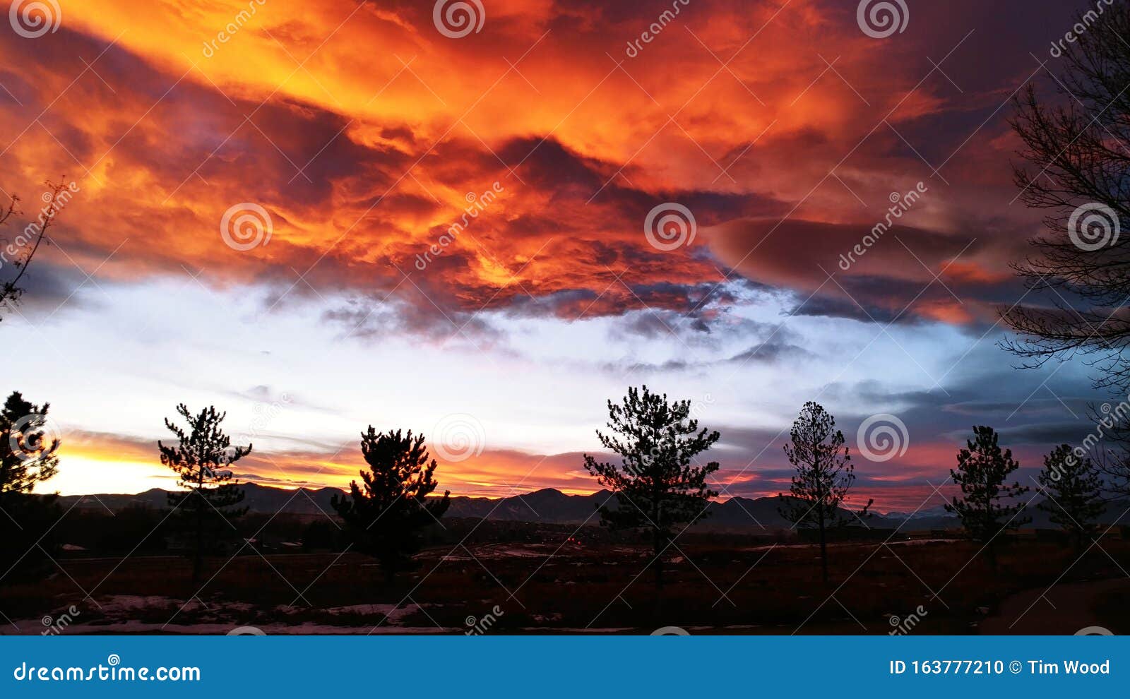 Colorado Sunset on the Mountains Stock Photo - Image of blues ...