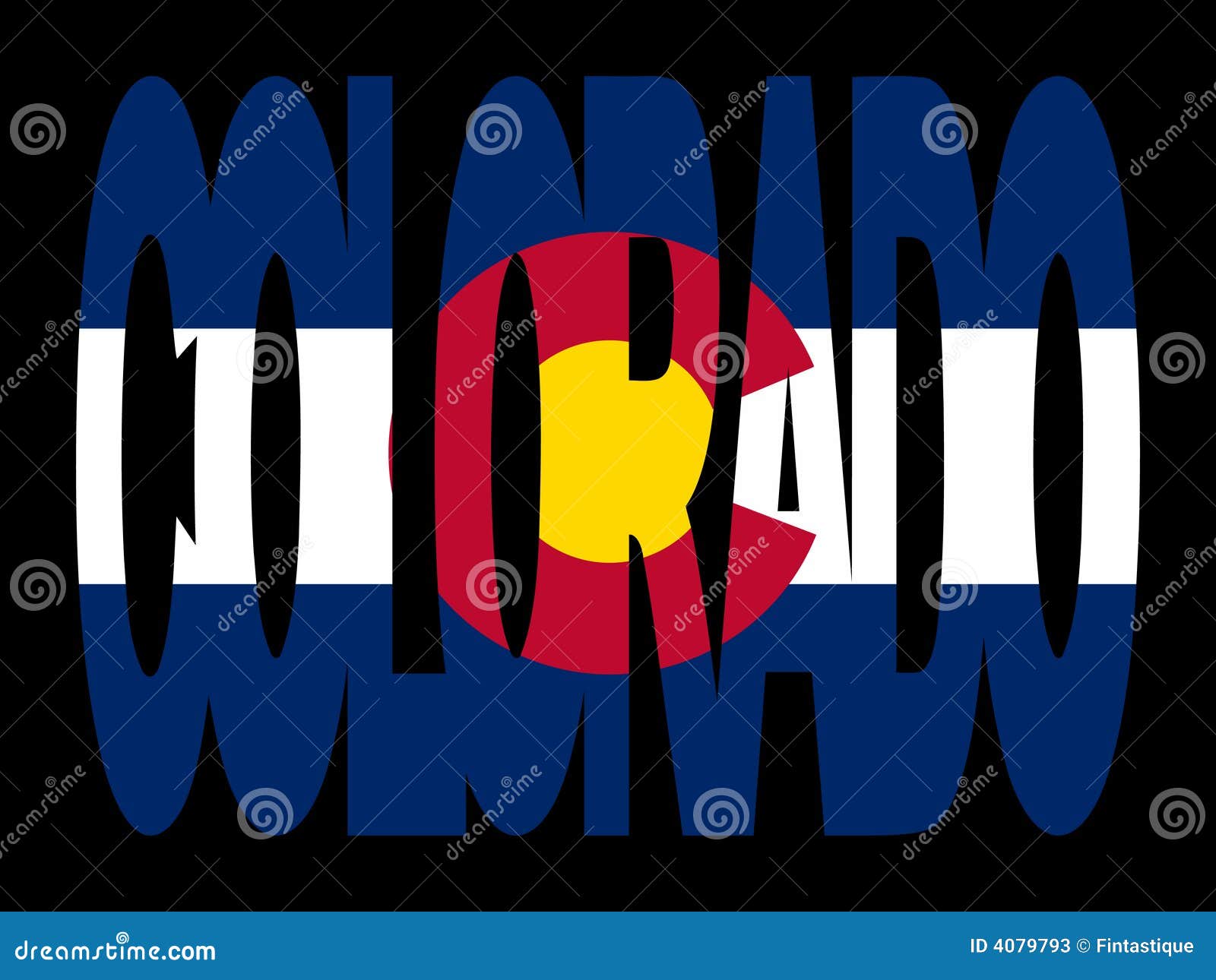Colorado text with flag stock vector. Illustration of state - 4079793