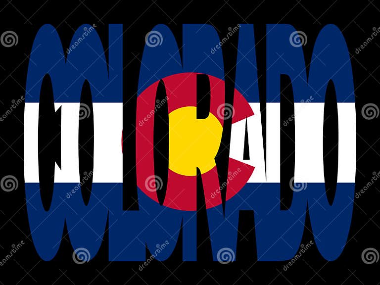 Colorado text with flag stock vector. Illustration of state - 4079793