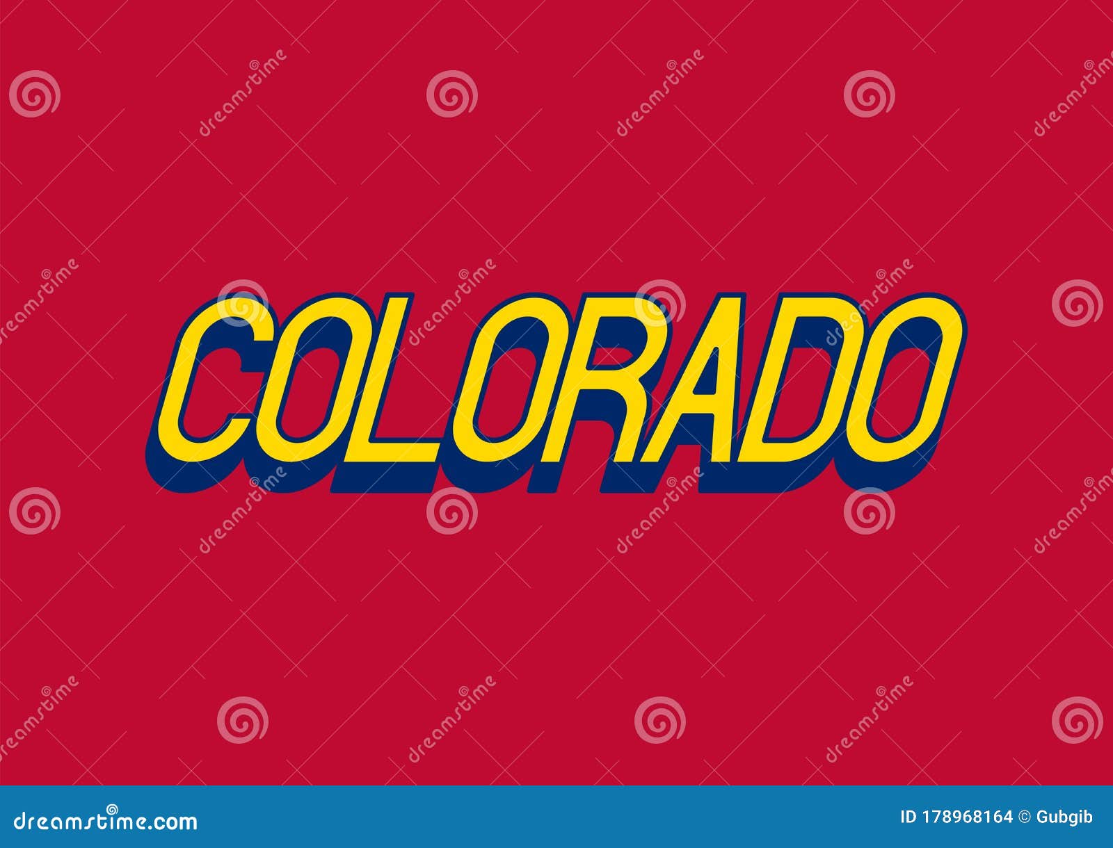 Colorado Text with Yellow and Blue Typography Design Elements Stock ...