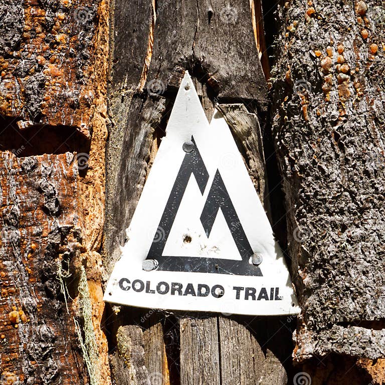 Colorado Trail Marker stock image. Image of bark, sign - 21987879