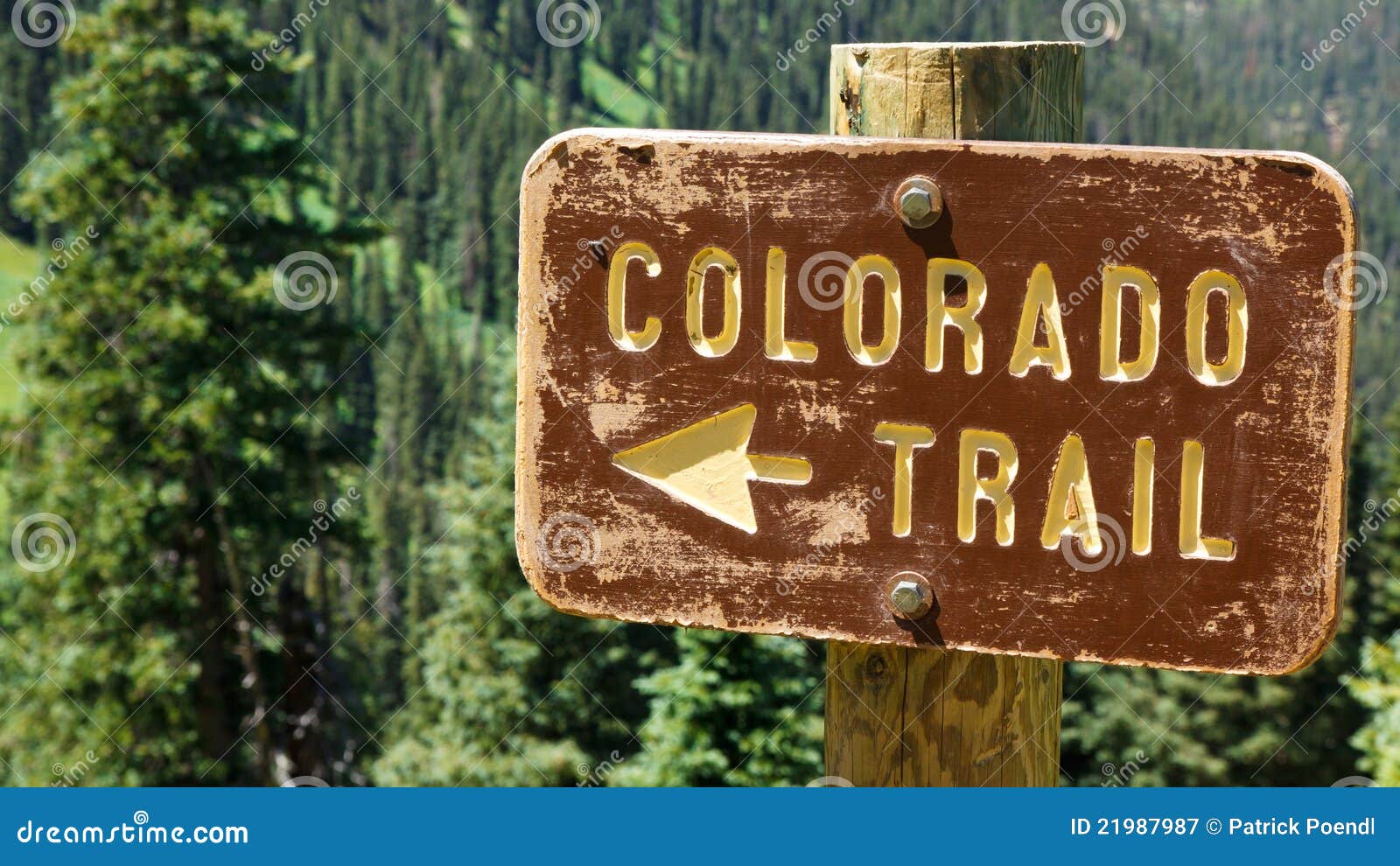 Colorado Trail Sign stock image. Image of outdoors, hiking - 21987987