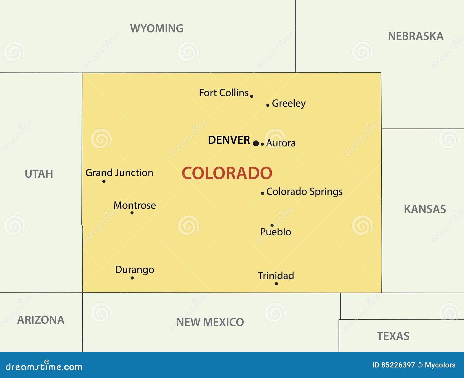 Colorado Vector Map Sticker. | CartoonDealer.com #90834057