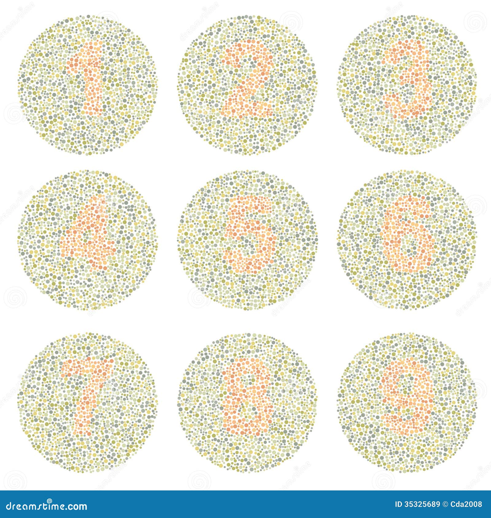 Colorblind plates stock illustration. Illustration of colorful - 35325689