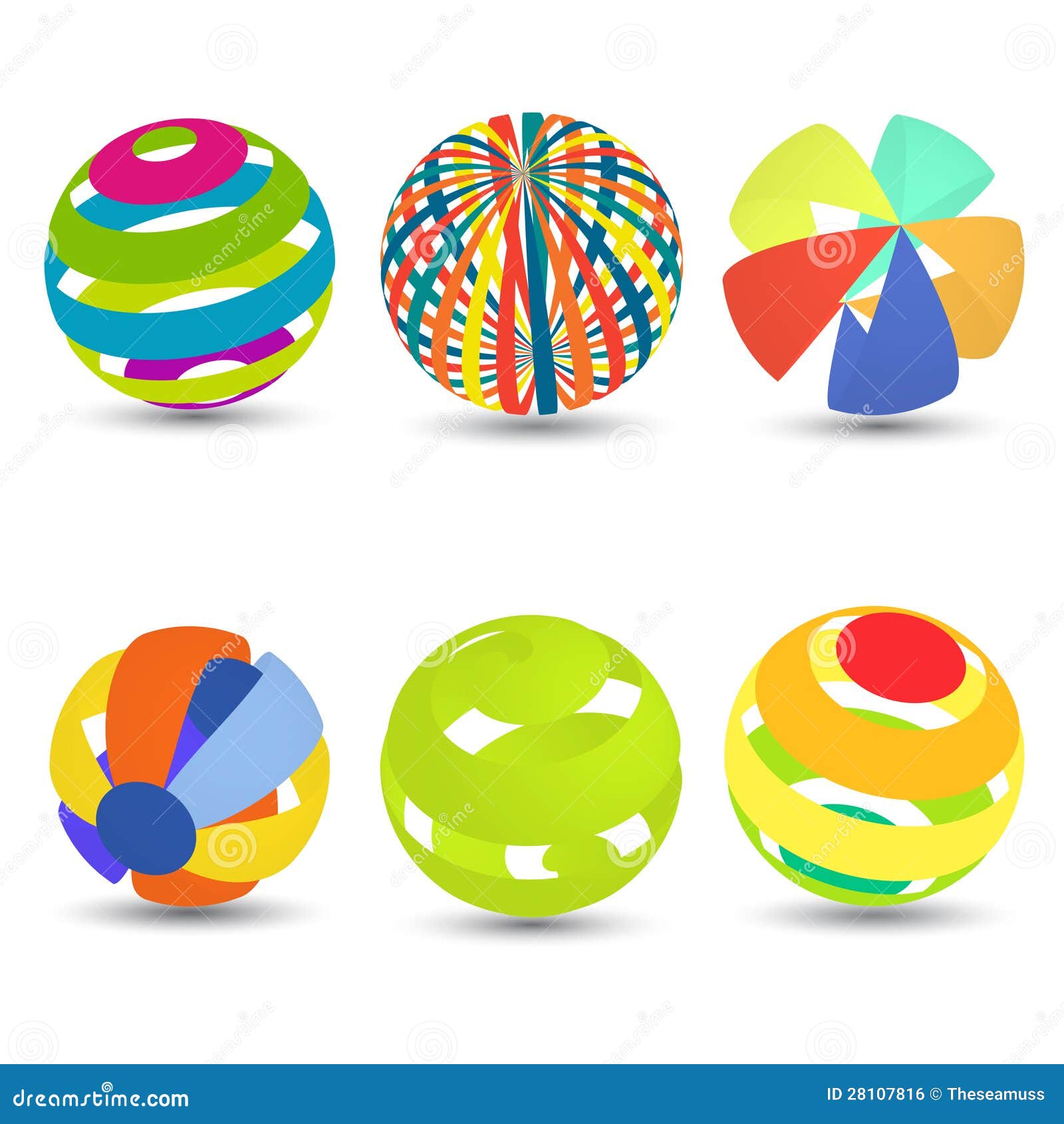 Colored 3d spheres stock vector. Illustration of colored - 28107816