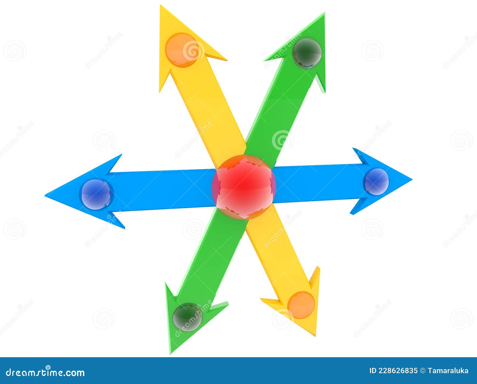 Colored Abstract Arrows with Colored Balls Stock Illustration ...