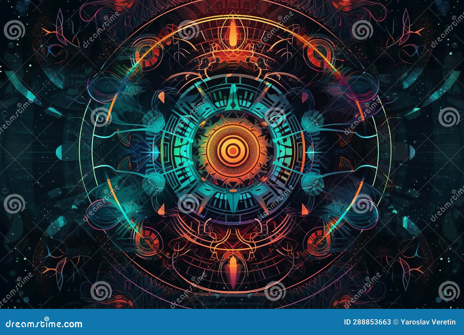 Colored Abstract Art of Connection Technologies Background Stock ...