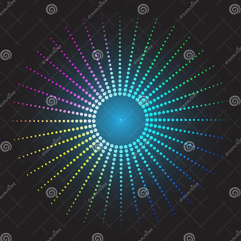 Colored Abstract Background. Circles of Glowing Pixels Stock Vector ...