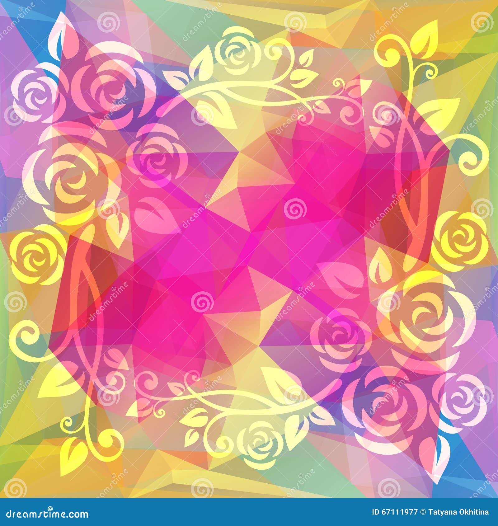 Colored abstract border stock vector. Illustration of pink - 67111977