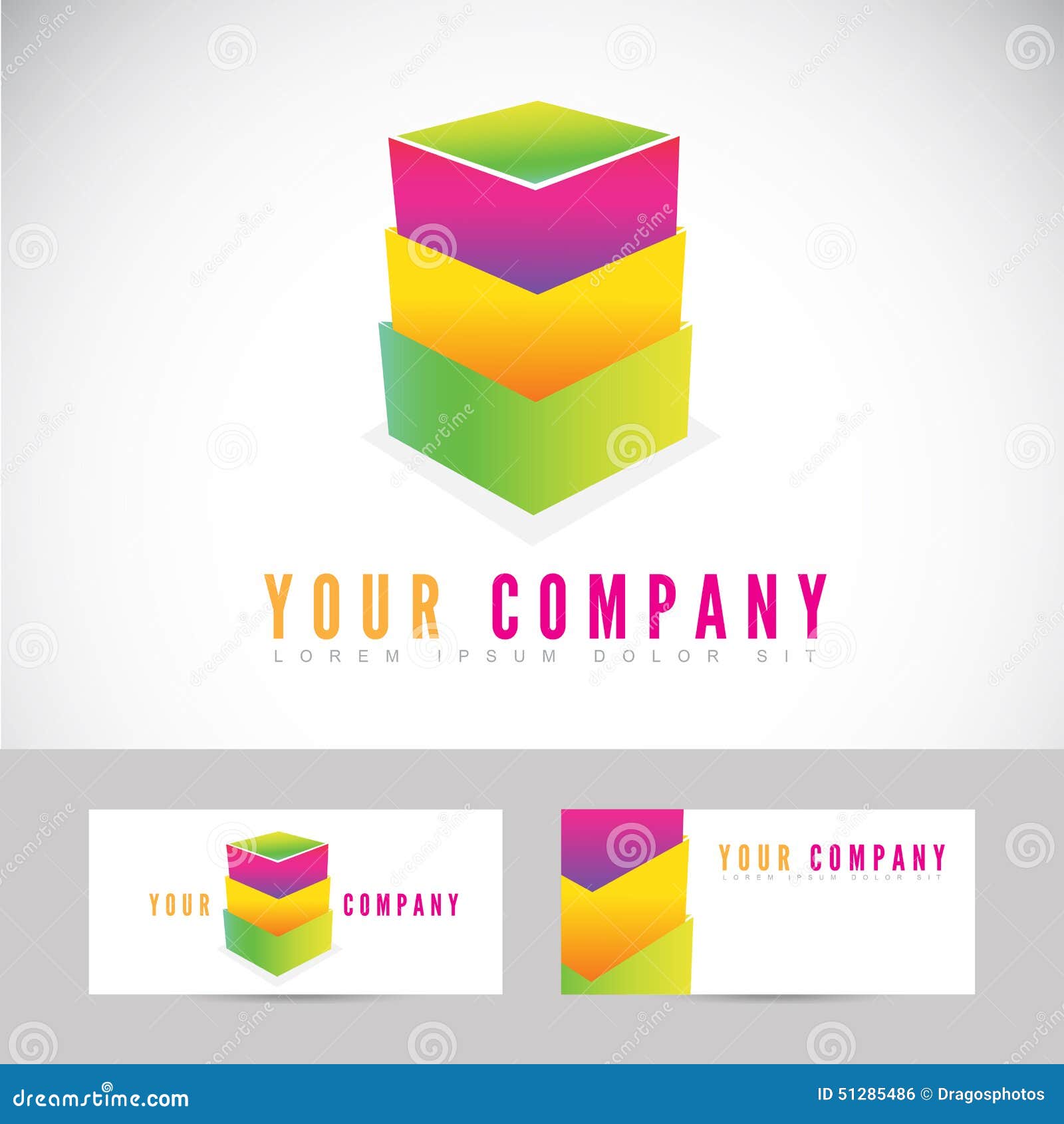 Colored Abstract Box Stack Logo Stock Vector - Illustration of ...