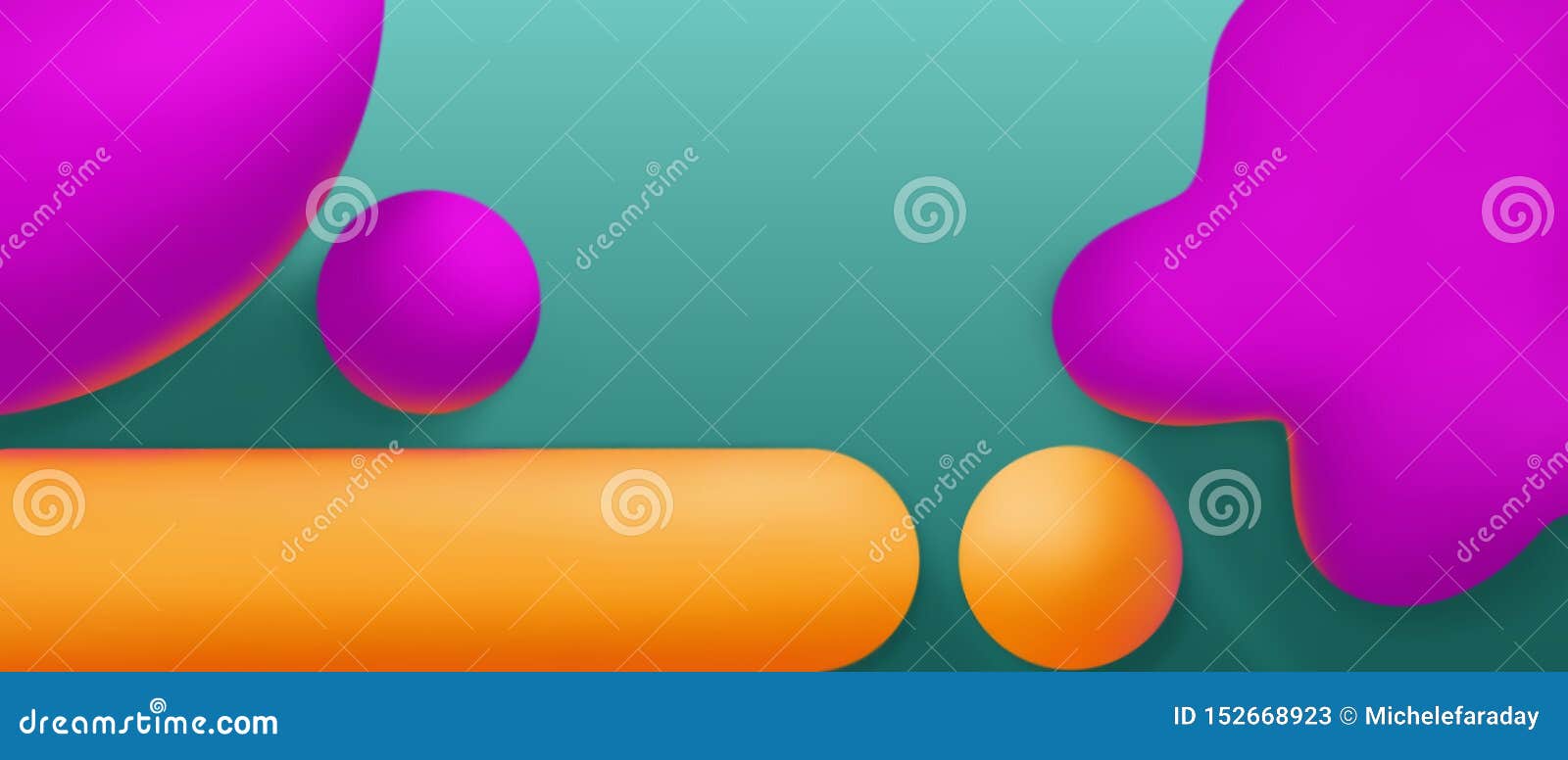 Abstract Forms with 3D Effect on a Green Background Stock Illustration ...