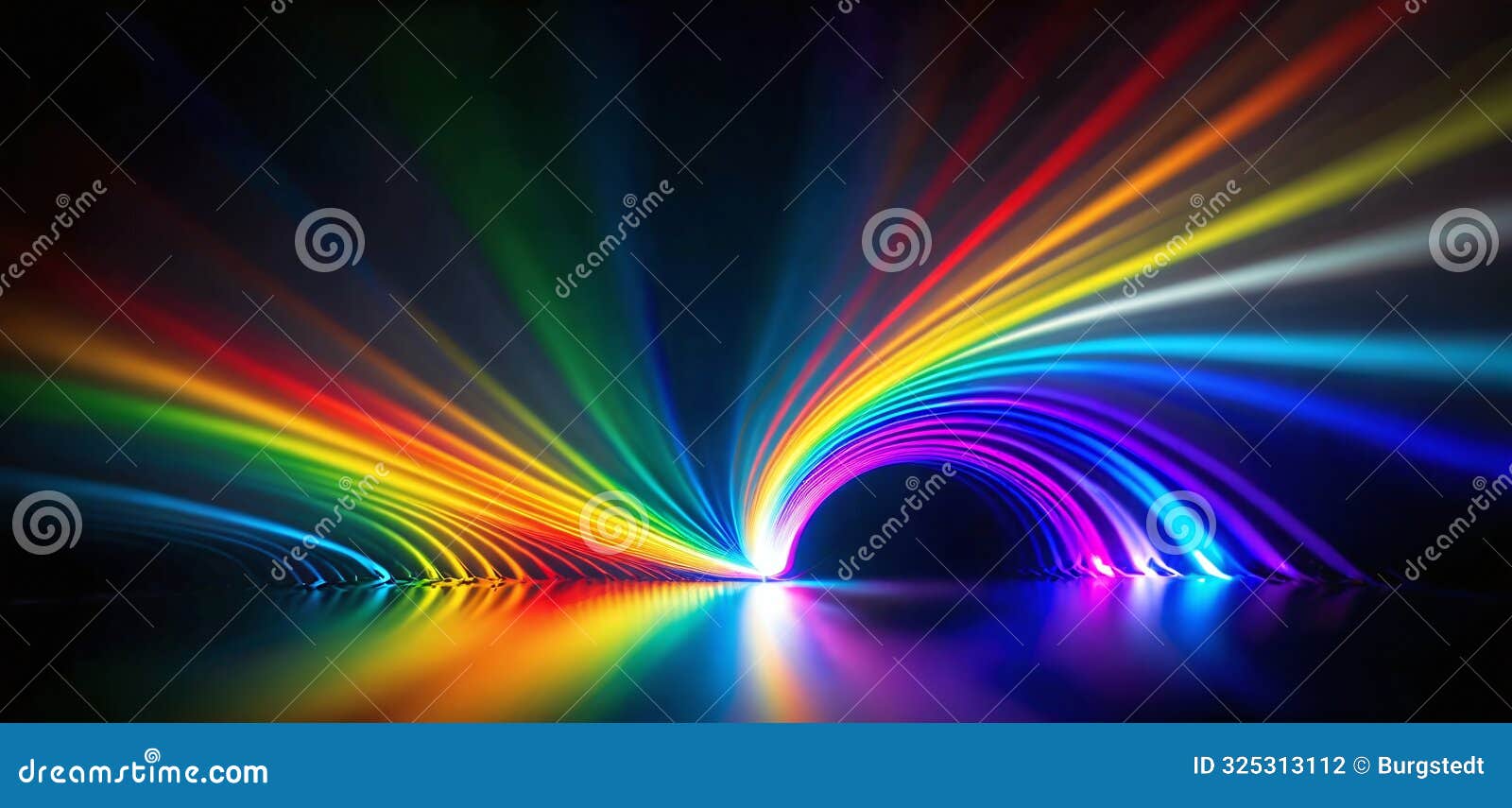 Colored Abstract Lines of Light that Visualize the Refraction and the ...