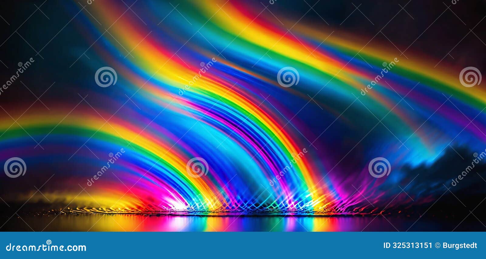 Colored Abstract Lines of Light that Visualize the Refraction and the ...