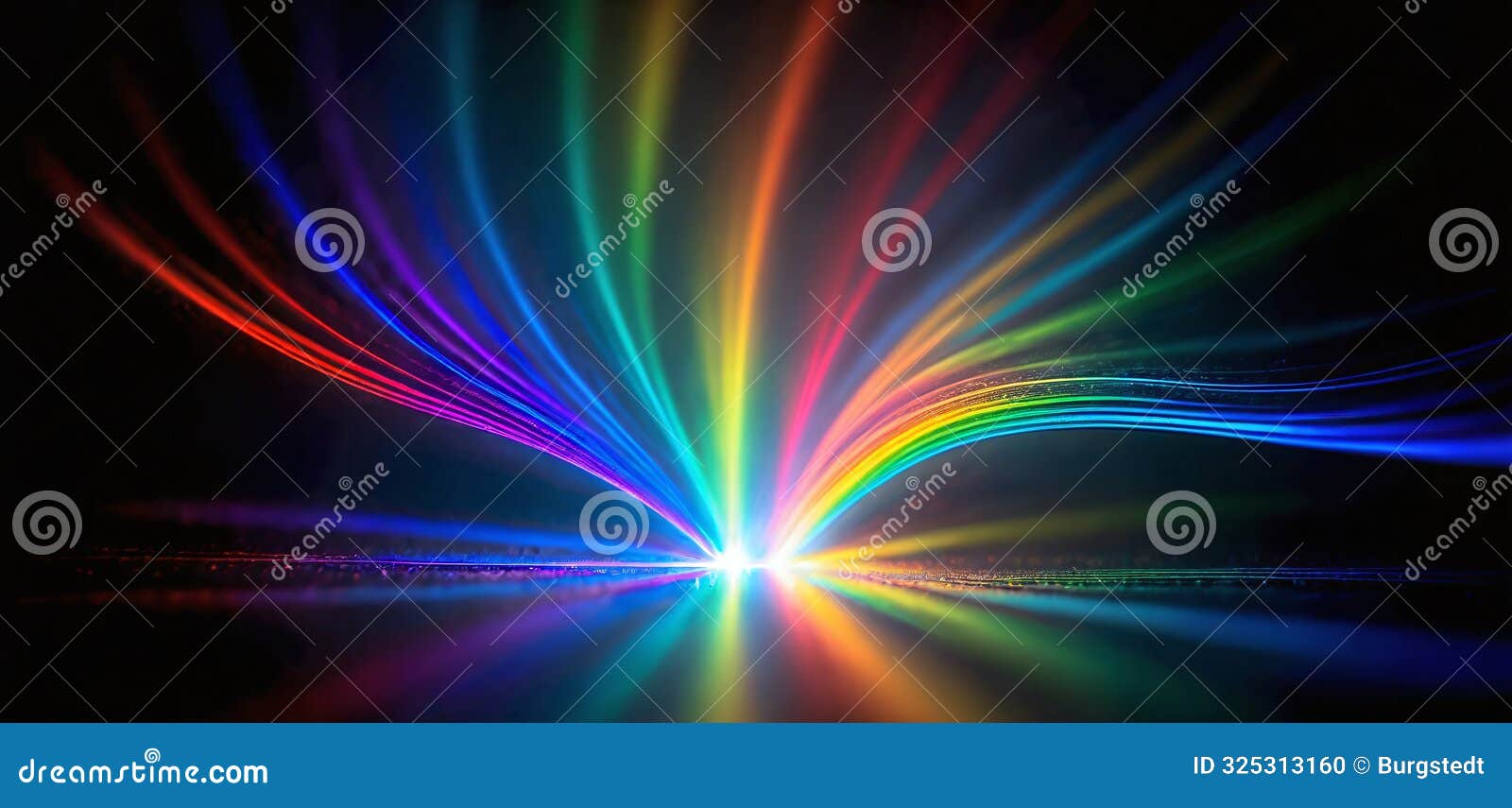 Colored Abstract Lines of Light that Visualize the Refraction and the ...