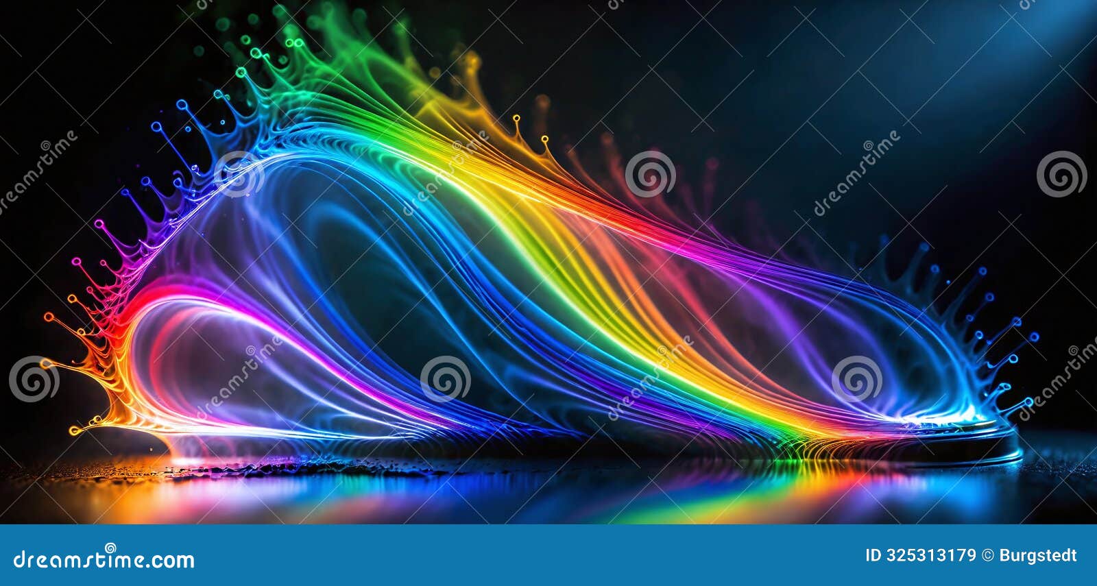 Colored Abstract Lines of Light that Visualize the Refraction and the ...
