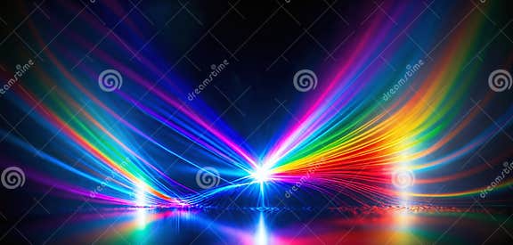 Colored Abstract Lines of Light that Visualize the Refraction and the ...