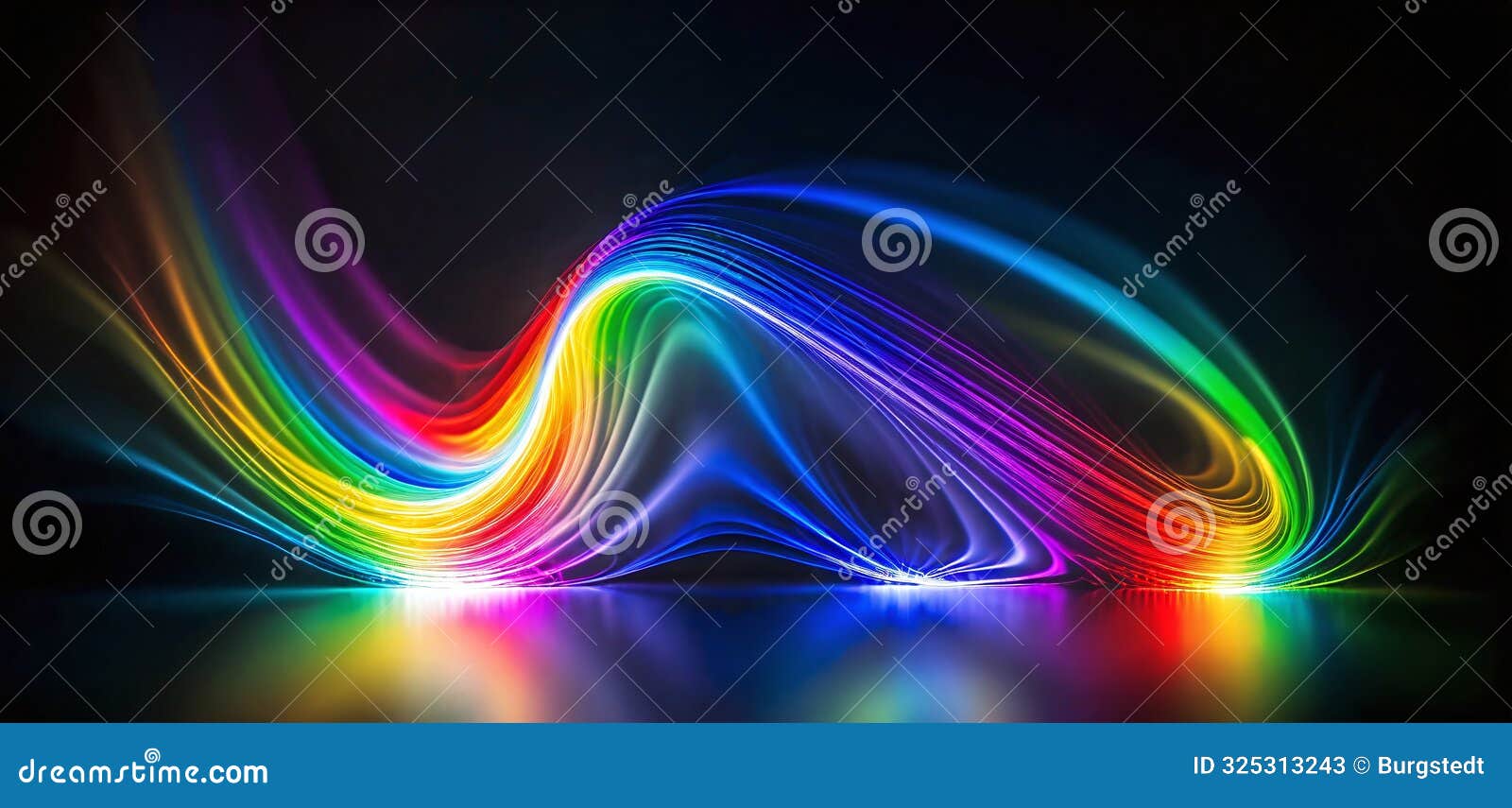 Colored Abstract Lines of Light that Visualize the Refraction and the ...