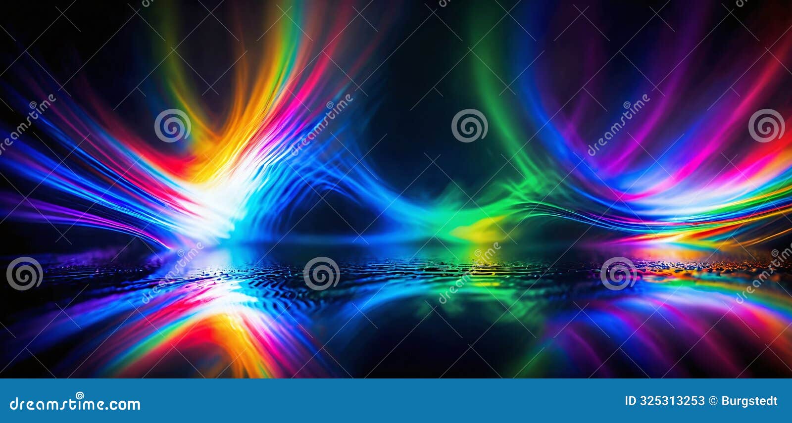 Colored Abstract Lines of Light that Visualize the Refraction and the ...