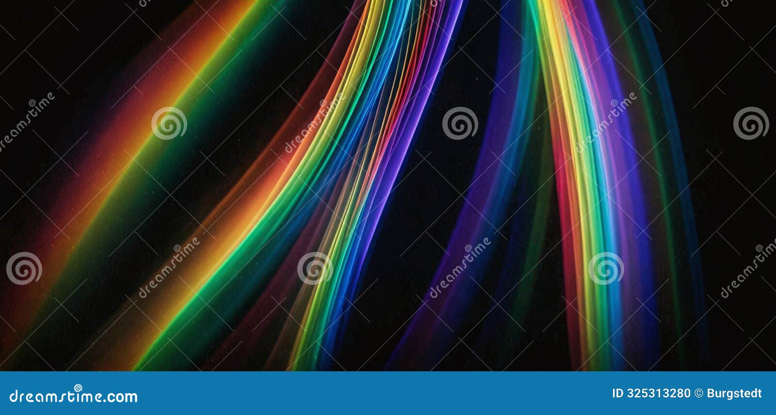 Colored Abstract Lines of Light that Visualize the Refraction and the ...