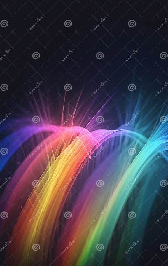 Colored Abstract Lines of Light that Visualize the Refraction and the ...