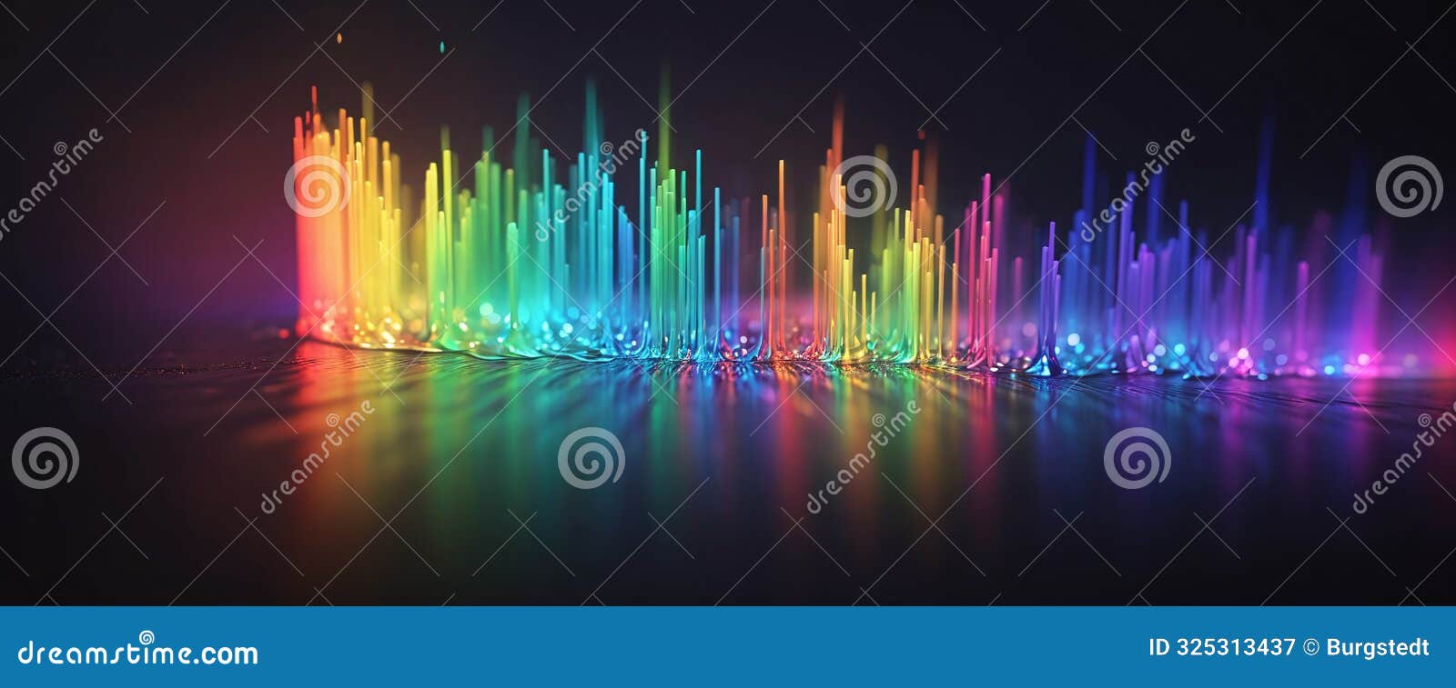 Colored Abstract Lines of Light that Visualize the Refraction and the ...