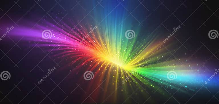 Colored Abstract Lines of Light that Visualize the Refraction and the ...
