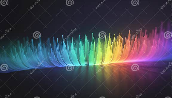 Colored Abstract Lines of Light that Visualize the Refraction and the ...