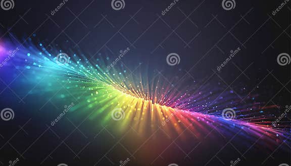 Colored Abstract Lines of Light that Visualize the Refraction and the ...