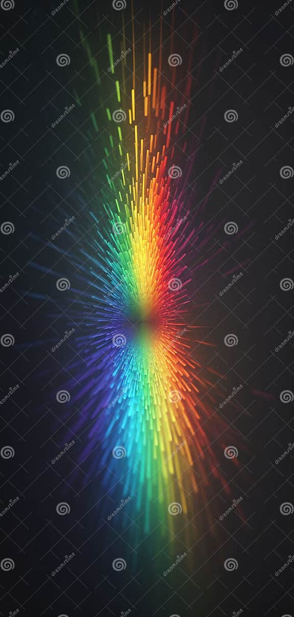 Colored Abstract Lines of Light that Visualize the Refraction and the ...