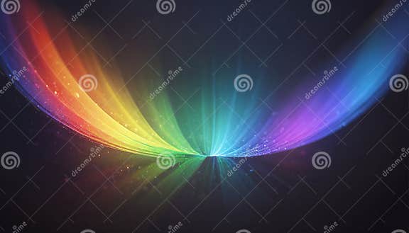 Colored Abstract Lines of Light that Visualize the Refraction and the ...