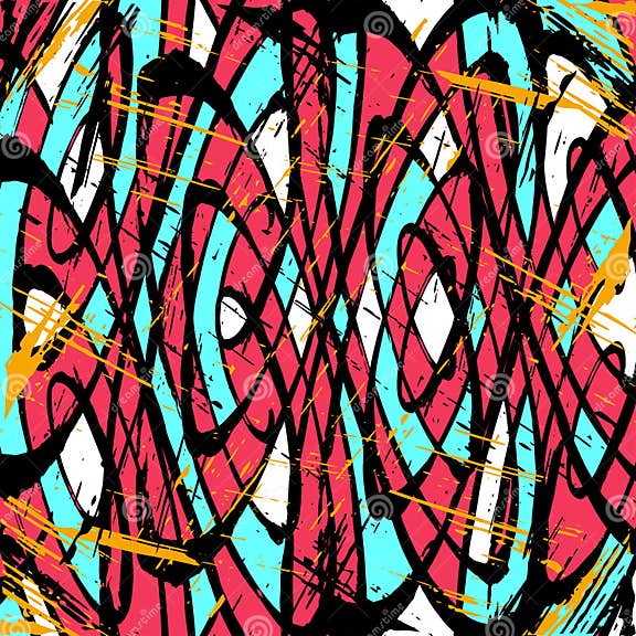 Colored Abstract Pattern Graffiti Stock Vector - Illustration of ...