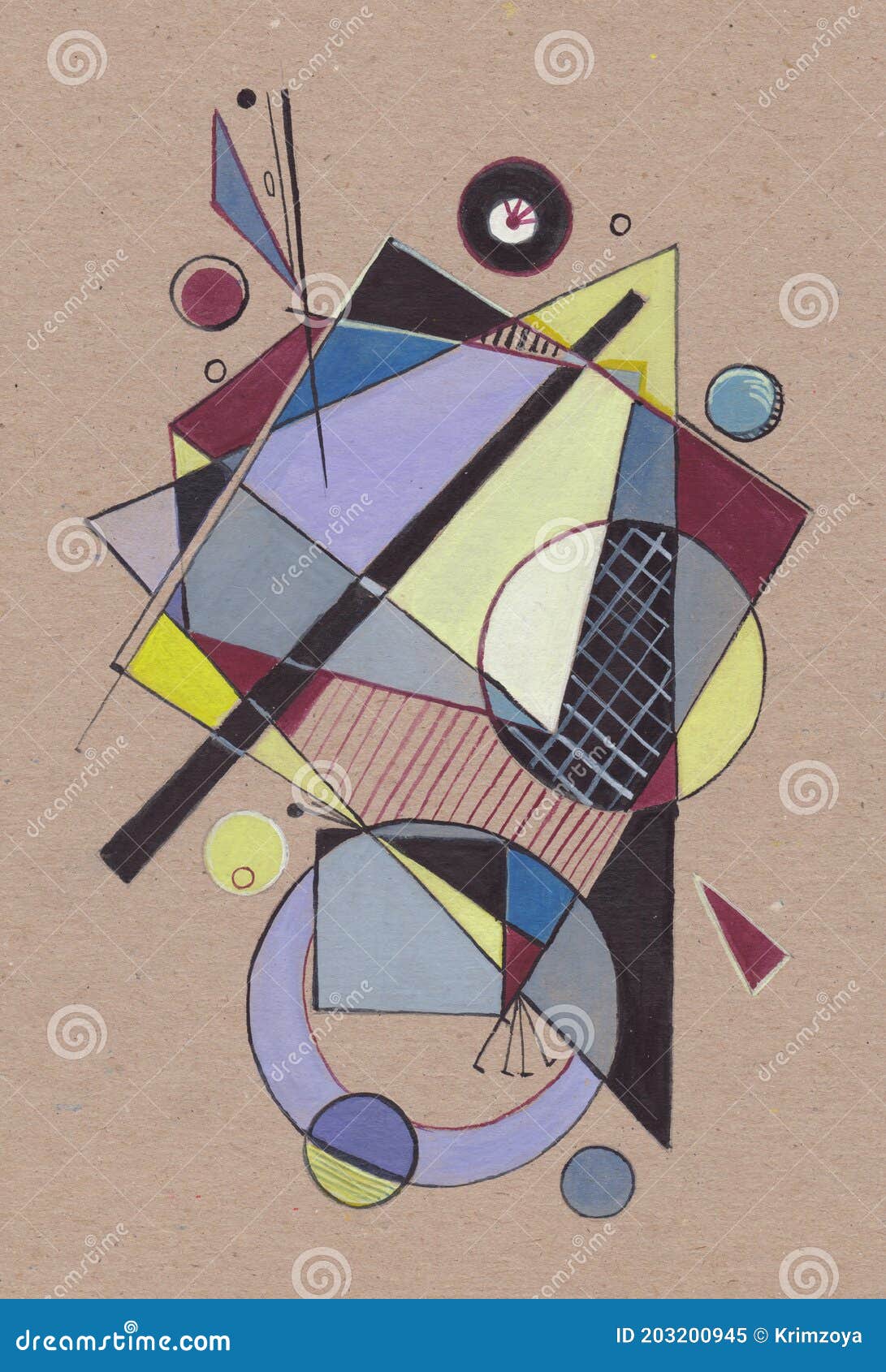 Colored abstract picture stock illustration. Illustration of shapes ...