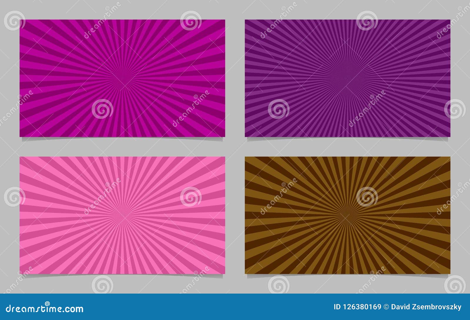 Abstract Ray Burst Card Background Template Set Stock Vector ...