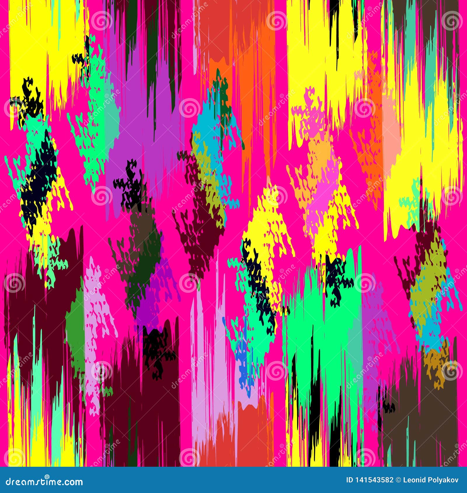 Colored Abstract Seamless Pattern in Graffiti Style. Quality ...