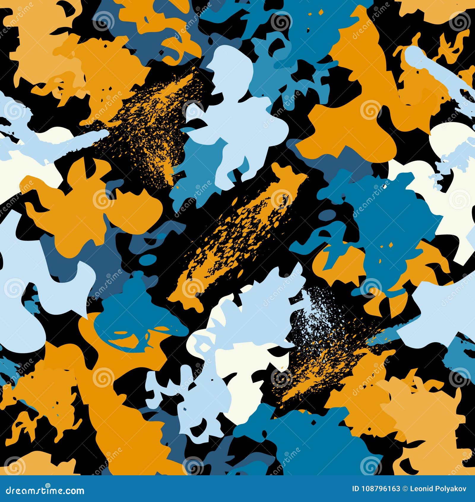 Colored Abstract Seamless Pattern in Graffiti Style. Quality Vector ...