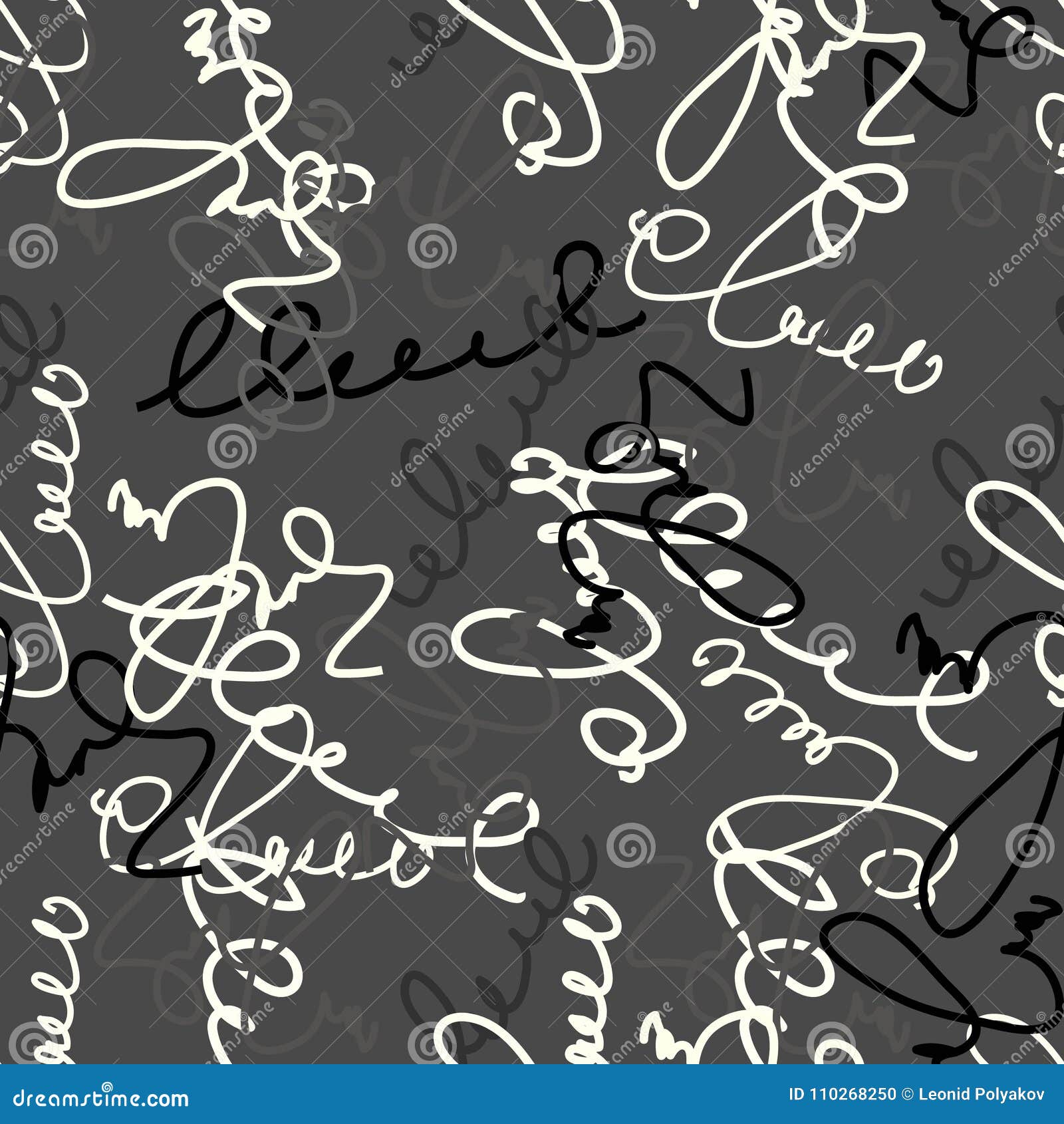 Colored Abstract Seamless Pattern in Graffiti Style. Quality Vector ...