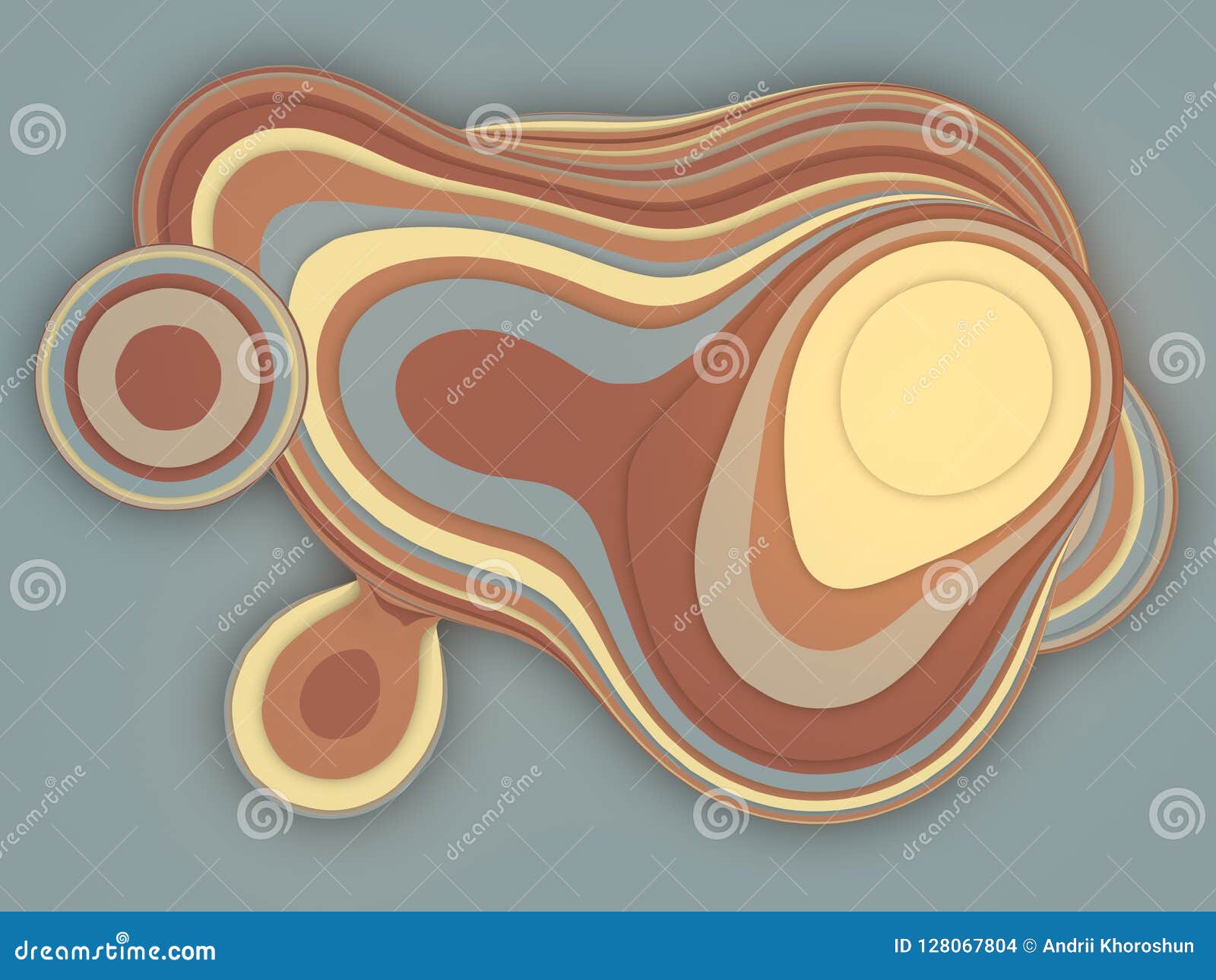 Colored Sliced Shape. Computer Generated Abstract Geometric 3D Render ...