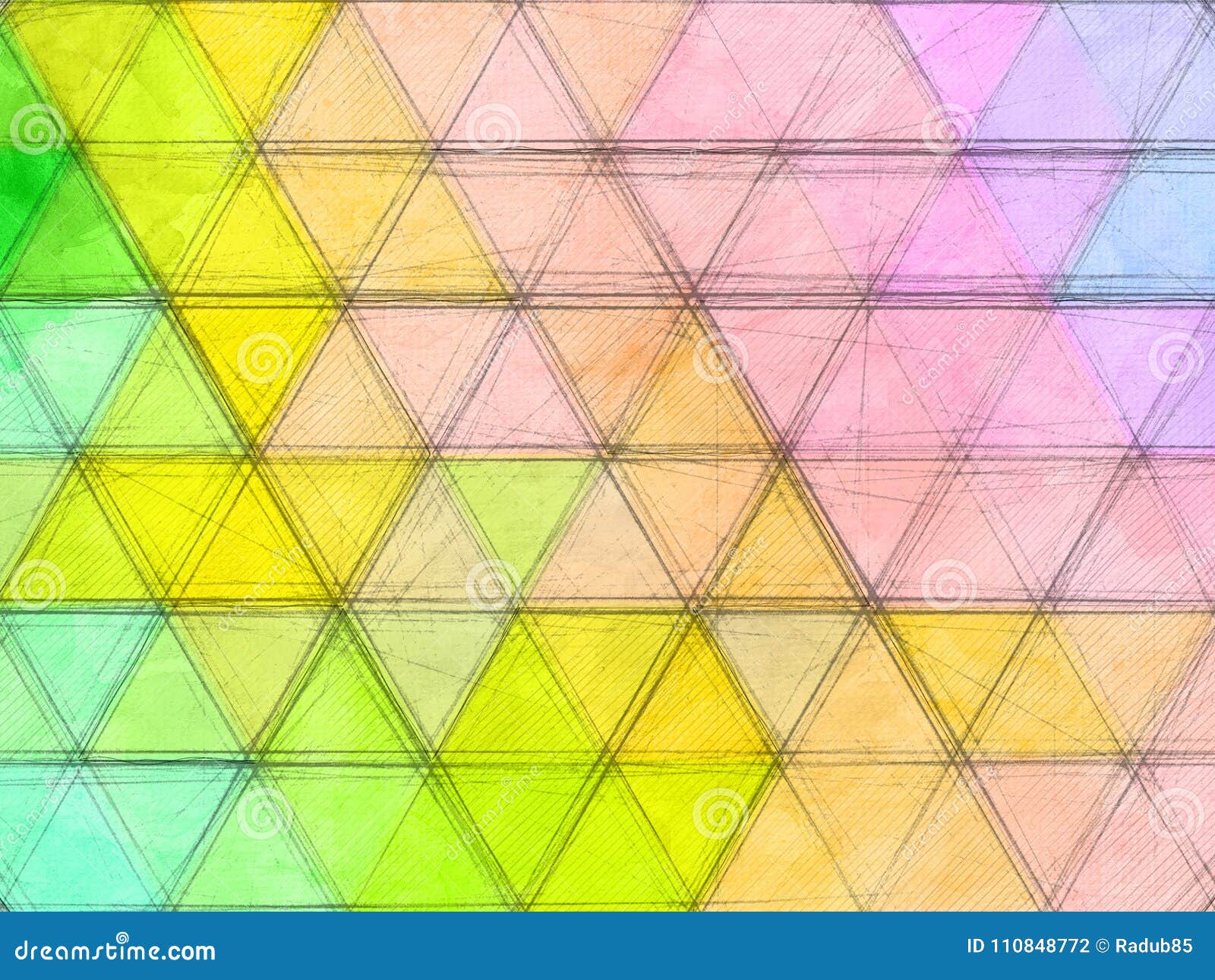 Colored Abstract Triangles Sketch Stock Illustration - Illustration of ...