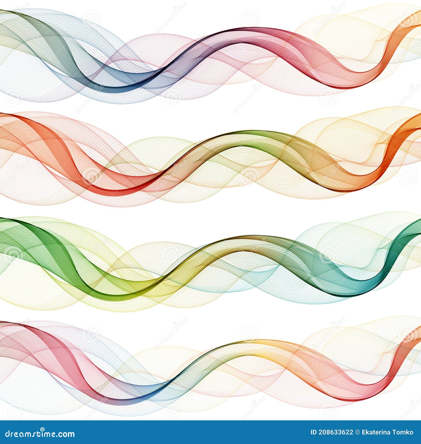 Colored Abstract Waves. Banner Layout. Presentation Template. Set of ...