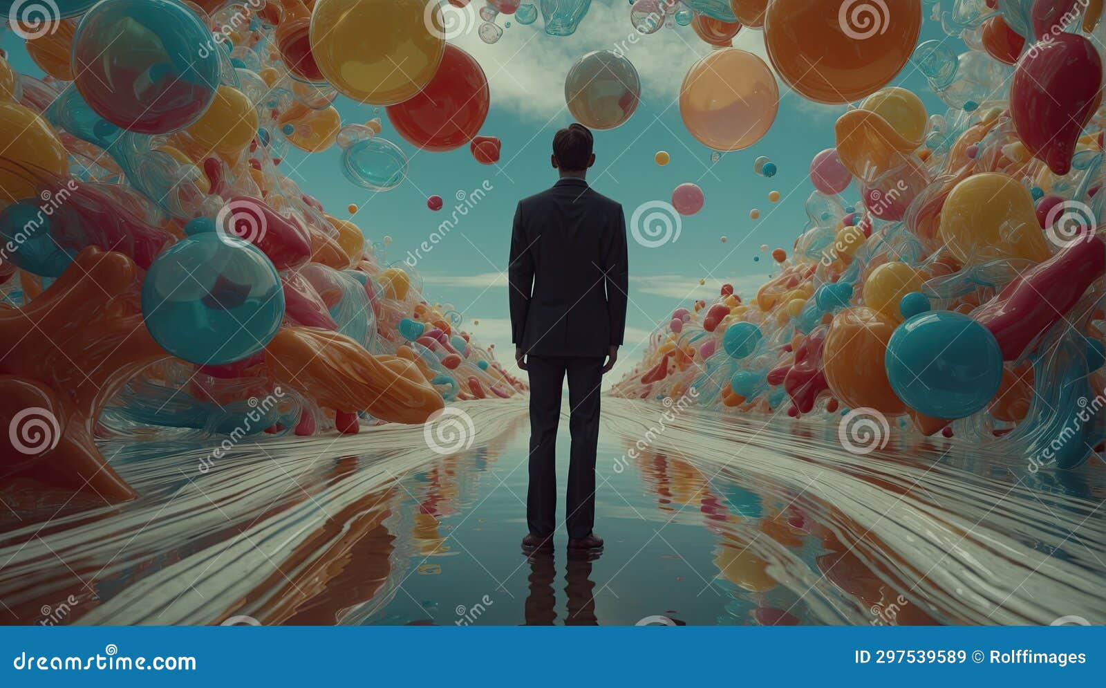 Colored Acrylic Balls. Man in Suit Stock Illustration - Illustration of ...