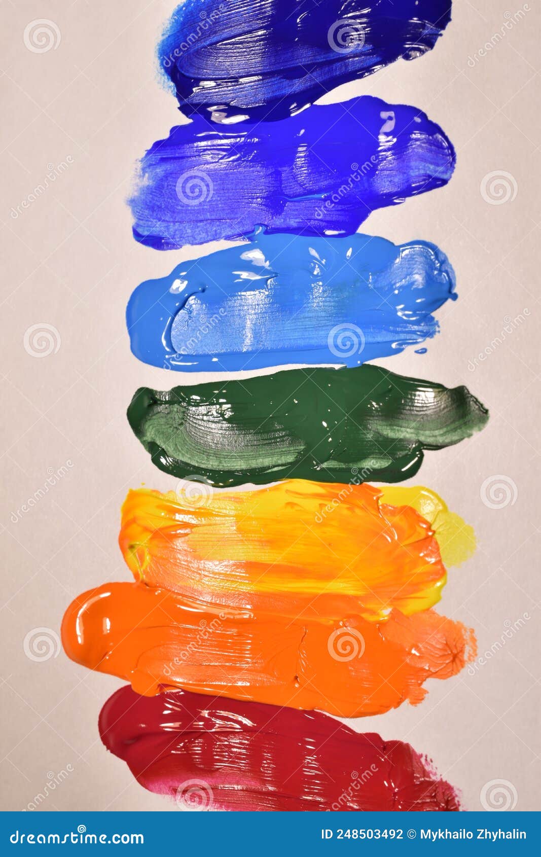 Colored Acrylic Paint Lines on White. Stock Photo - Image of bucket ...