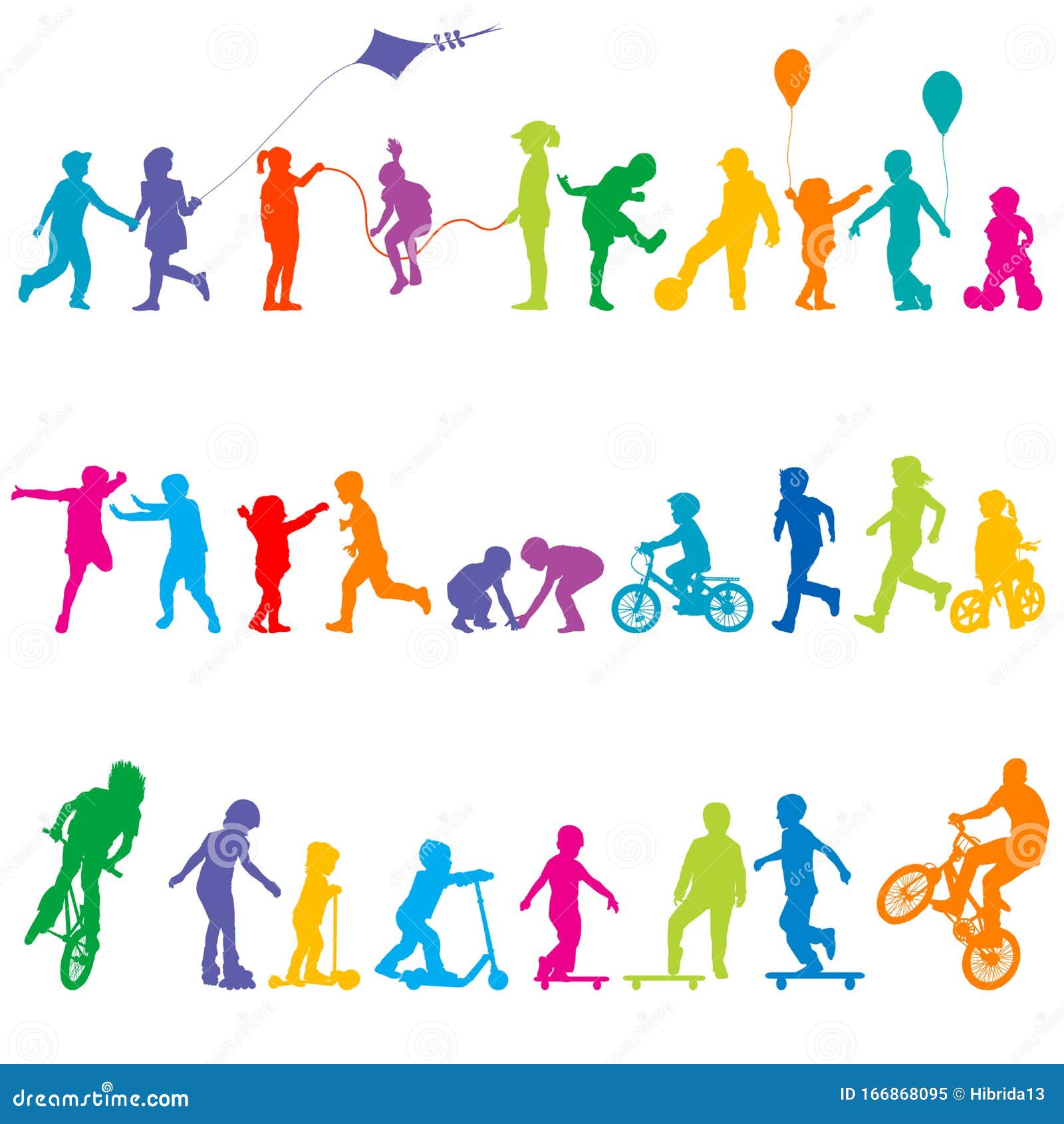 Active Children Playing Sports Sticker Set Cartoon Vector ...