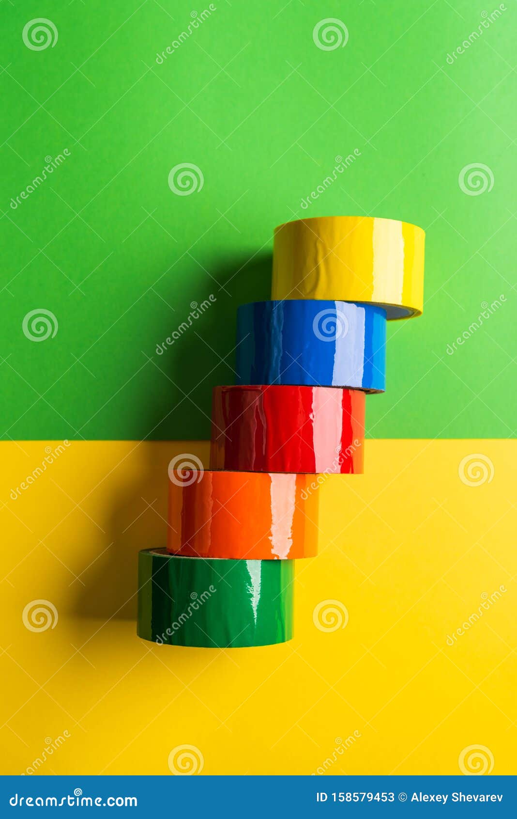 Colored Adhesive Tape on a Colored Background Stock Image - Image of ...