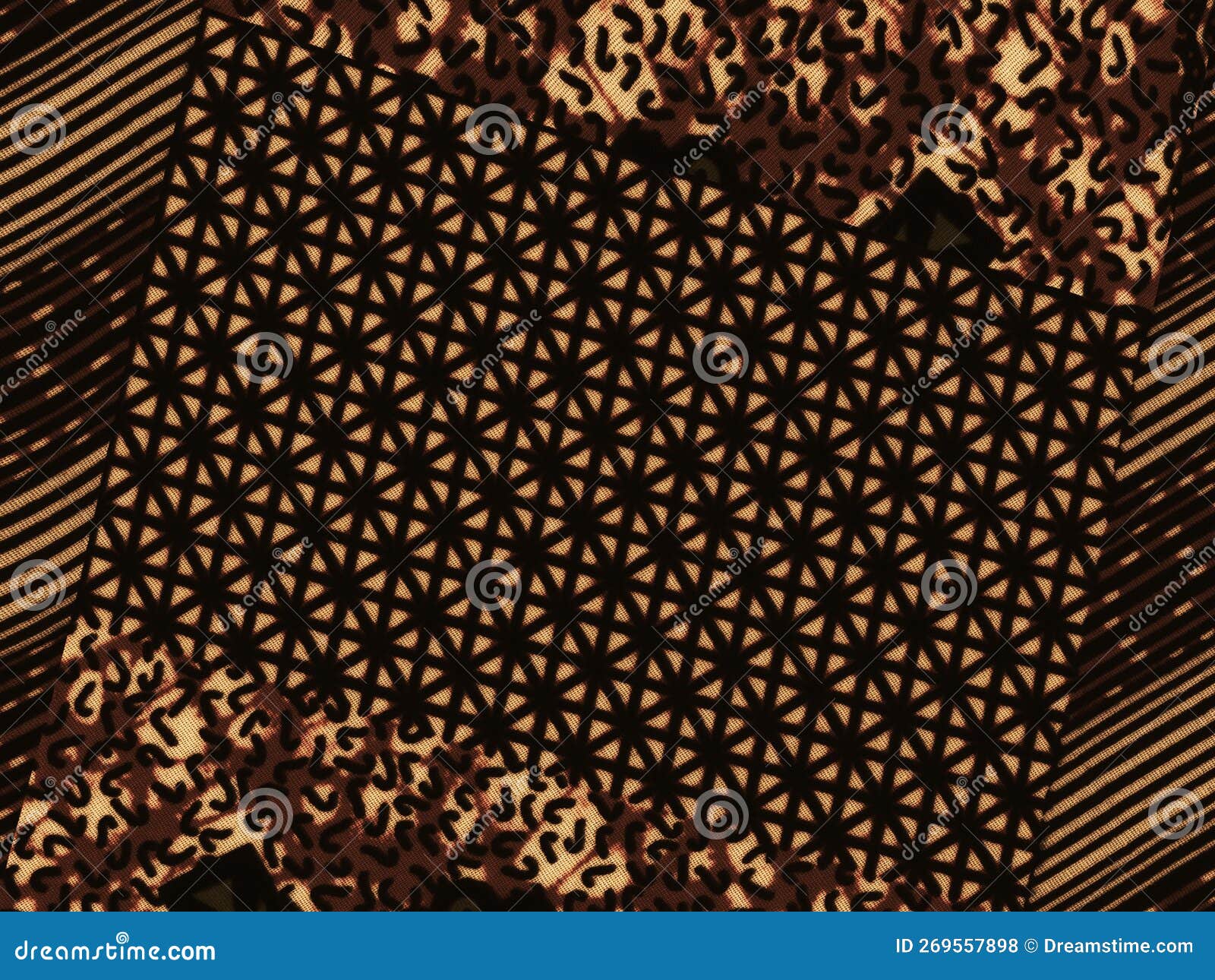 Colored African Fabric, Seamless and Textured Pattern, Geometric Design ...