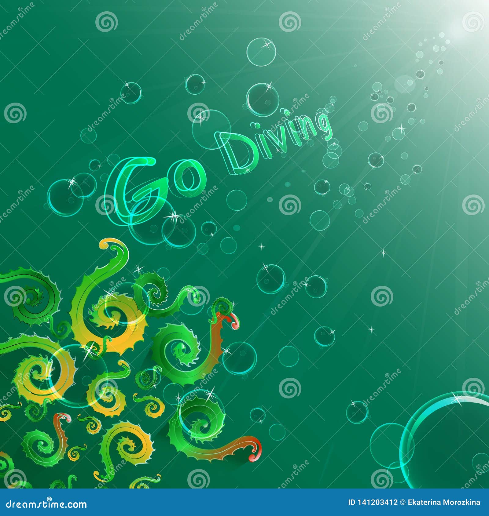 Go diving. stock illustration. Illustration of abstract - 141203412