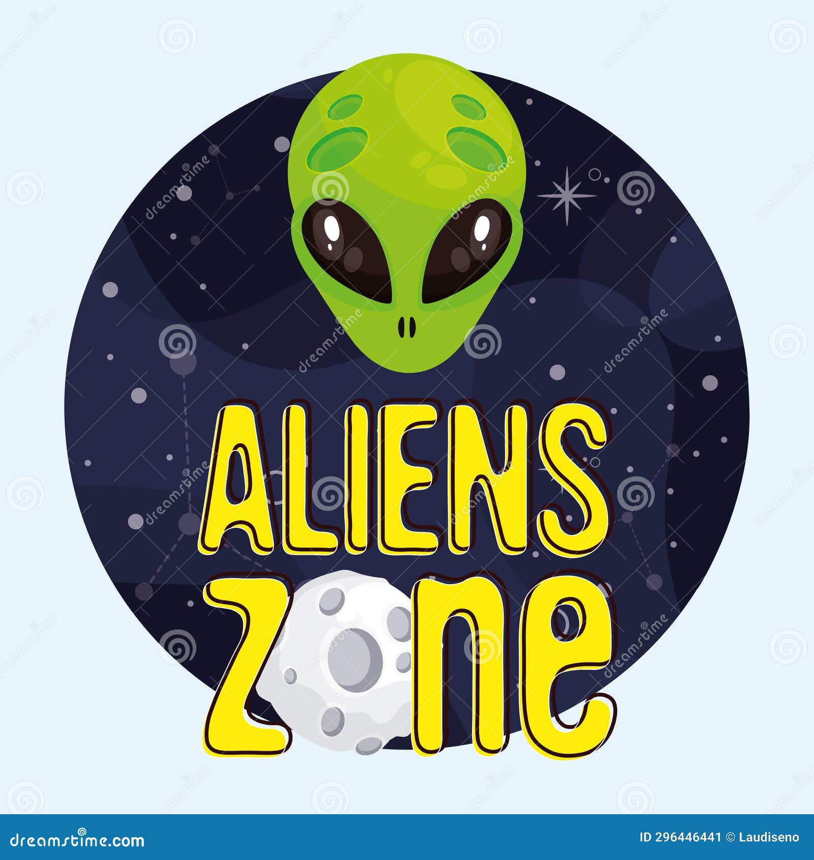 Colored Alien Zone Sticker Vector Stock Vector - Illustration of comic ...
