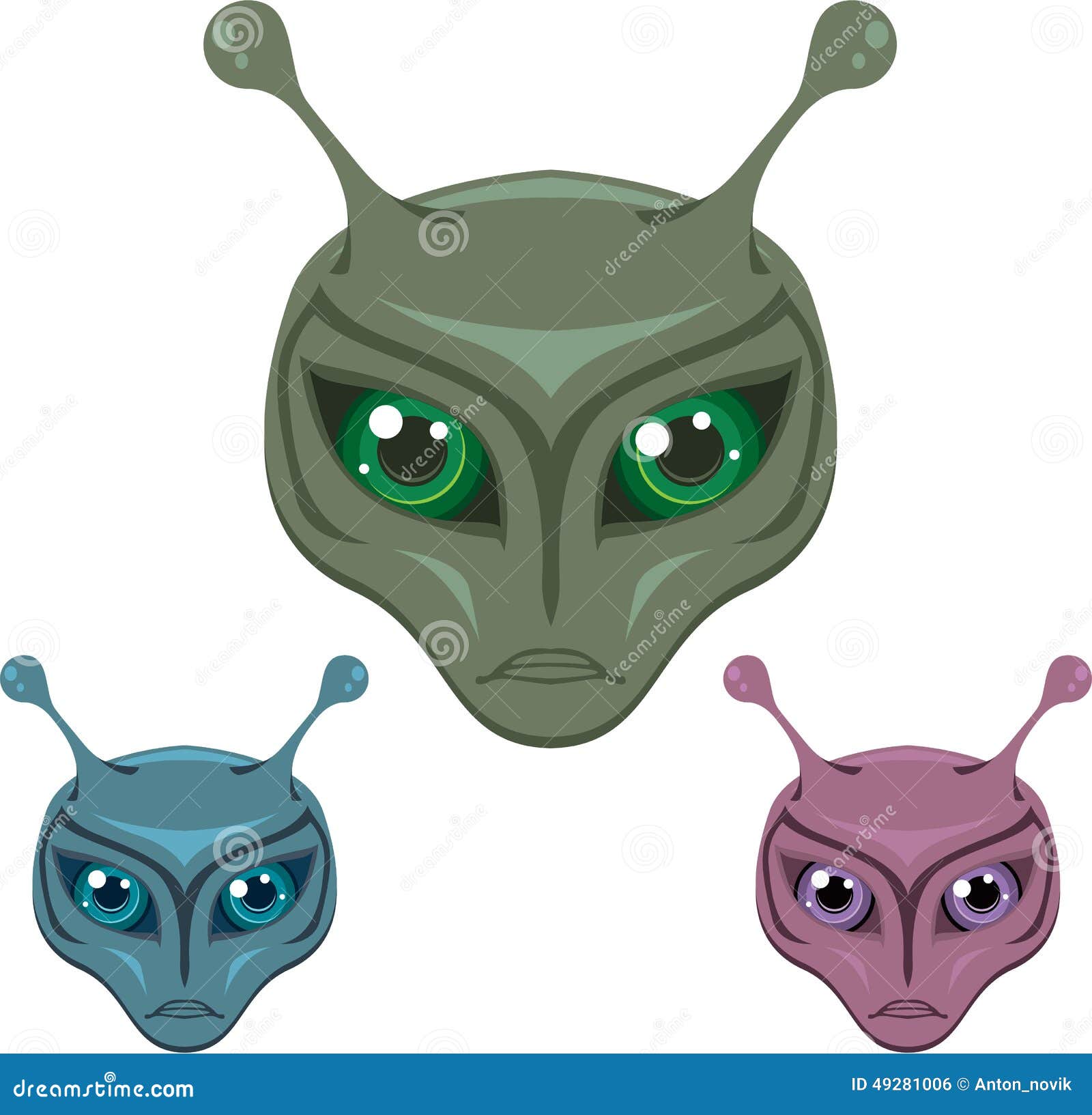 Colored Aliens stock vector. Illustration of green, spooky - 49281006