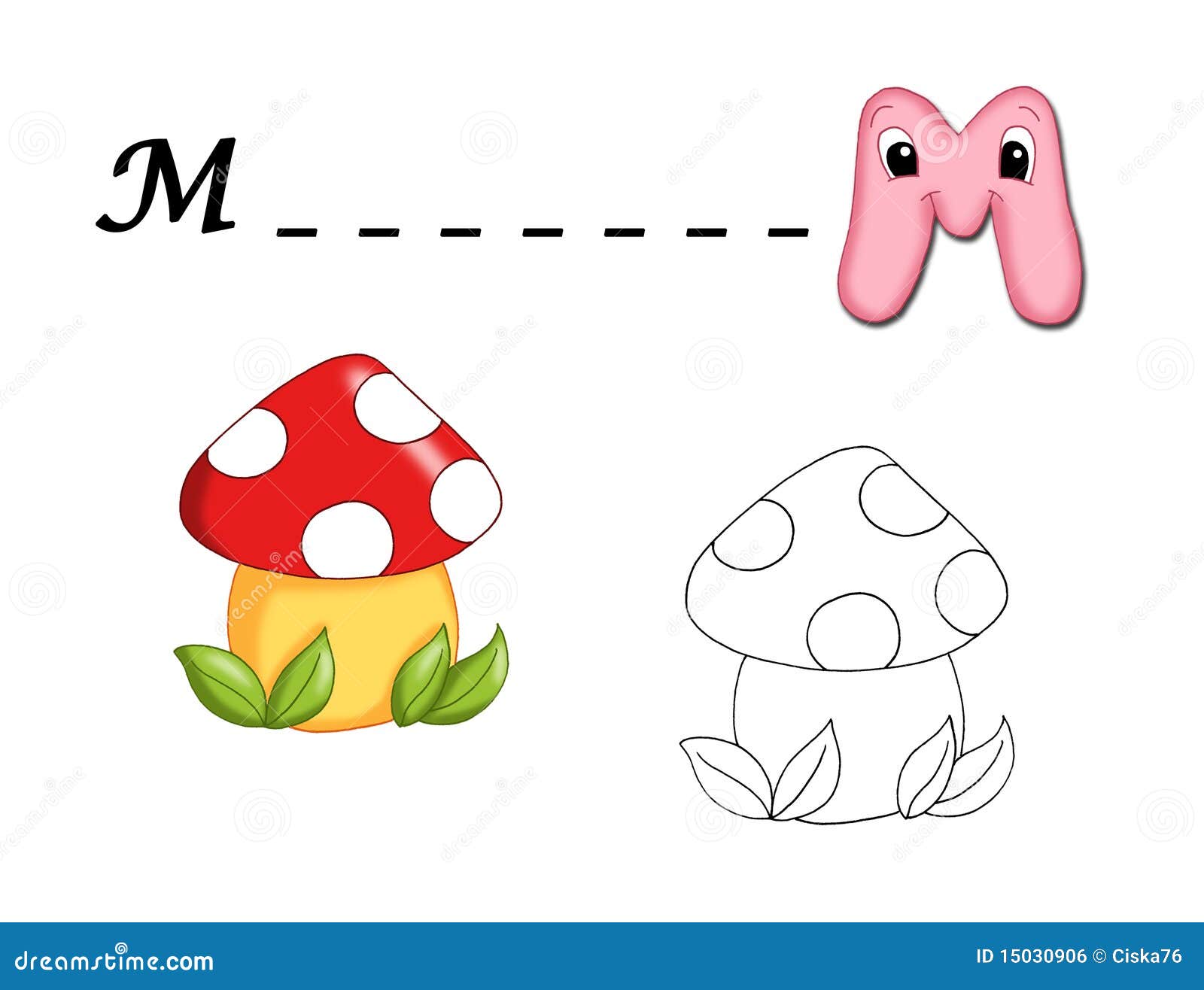 Colored alphabet - M stock illustration. Illustration of coloring ...
